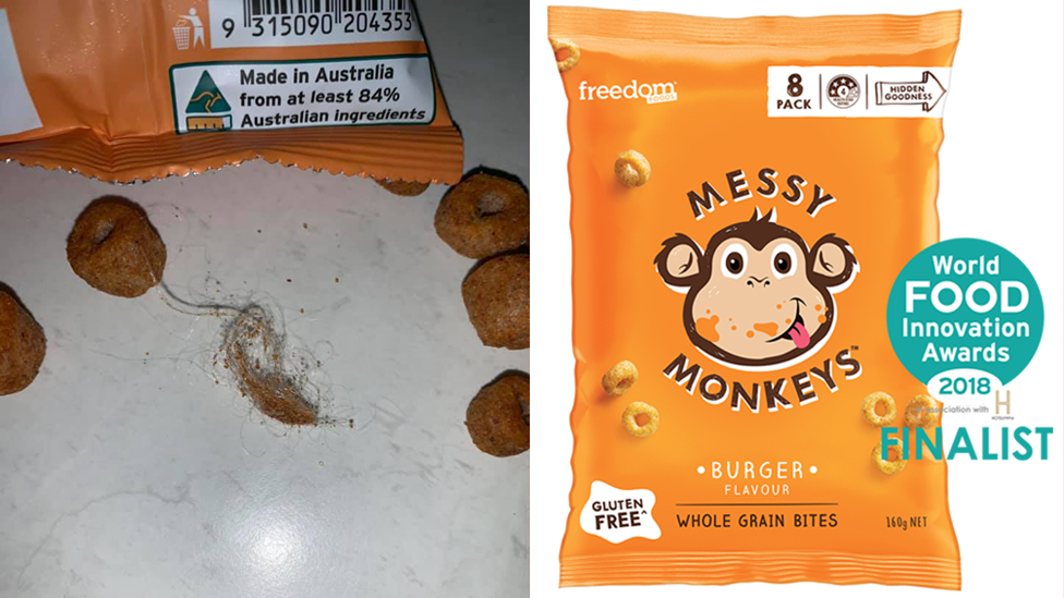 Perth mum 'finds hair' in packet of daughter's Messy Monkey snack